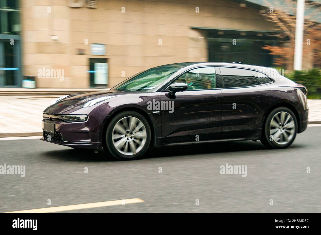 Zeekr 001 a Chinese electric car on a test drive in Hangzhou, Zhejiang ...