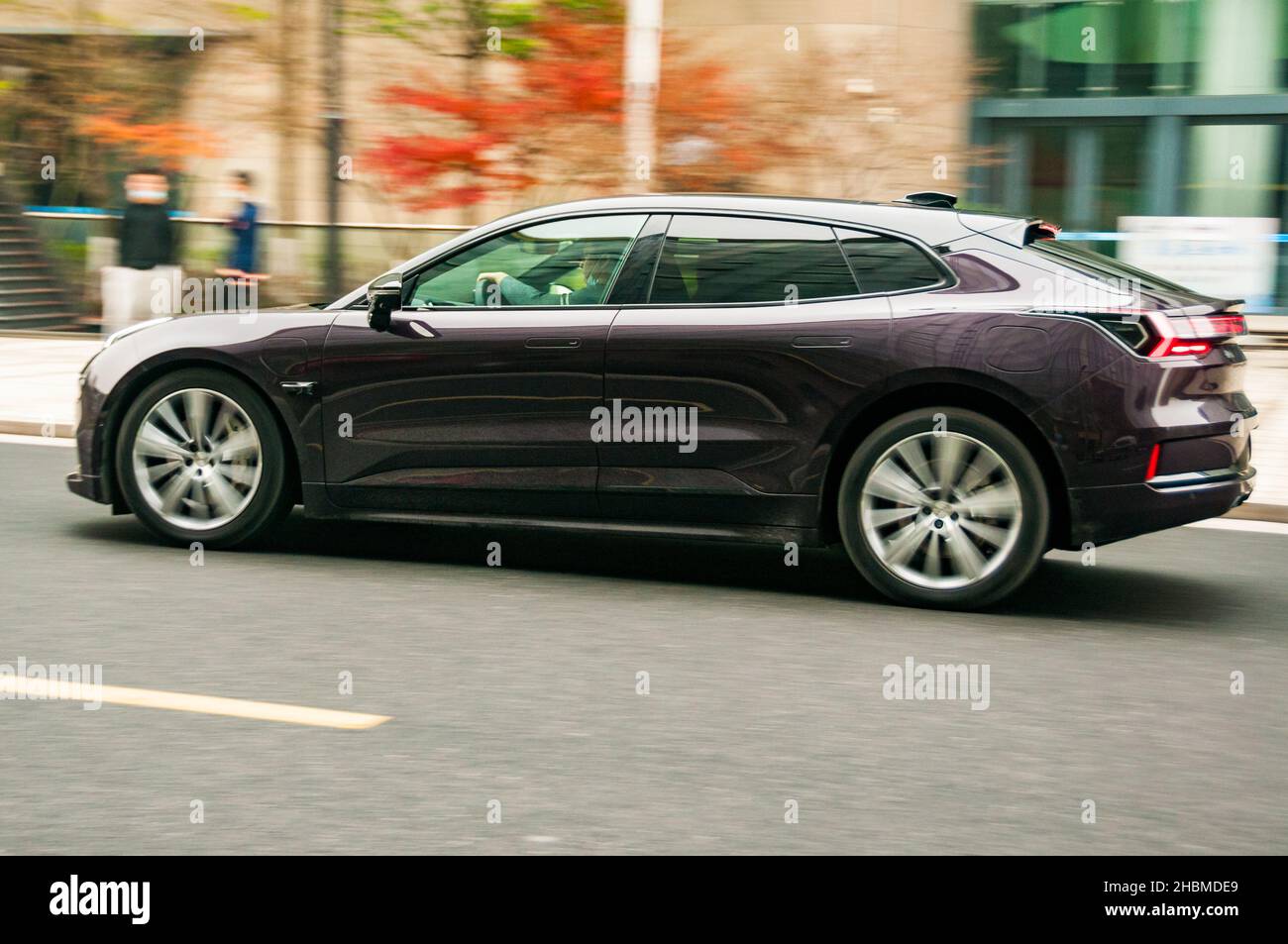 Zeekr 001 a Chinese electric car on a test drive in Hangzhou, Zhejiang ...