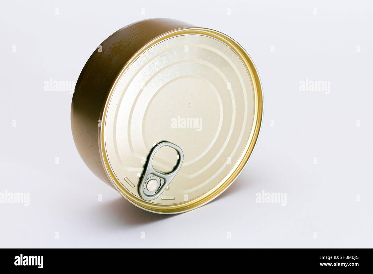 Unopened Tin Can with Blank Edge on White Background. Canned Food ...