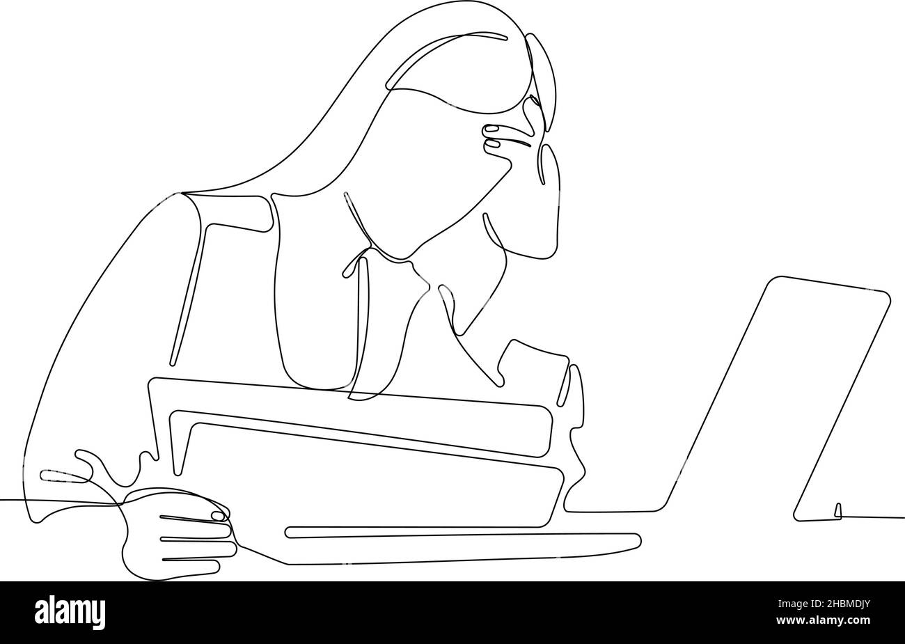 Young man line drawing Stock Vector Images - Alamy