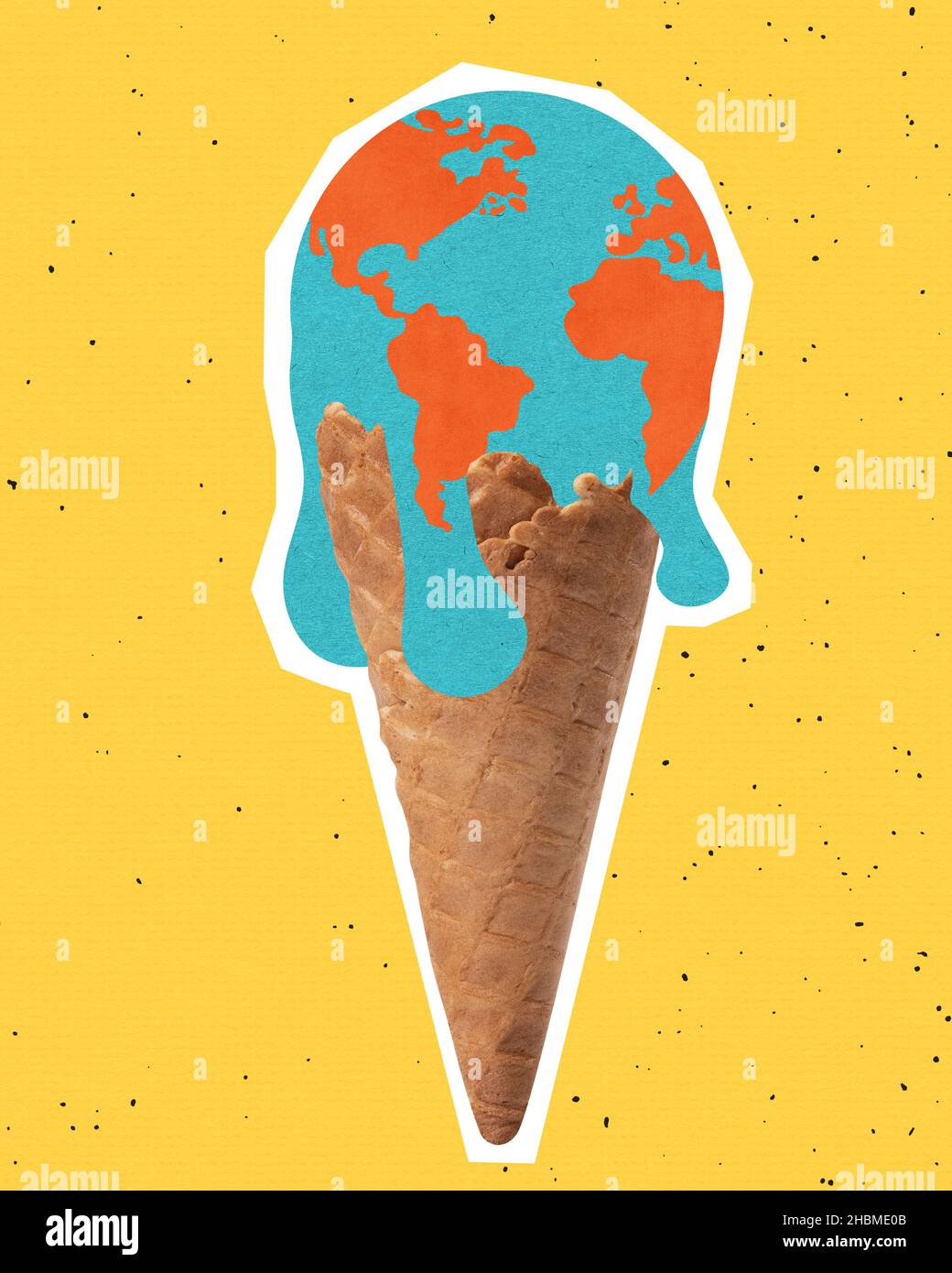 Contemporary art collage. Idea, inspiration, environment, care, global ...