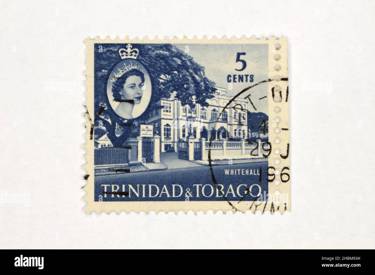 Elizabeth II postage stamp of Trinidad and Tobago Stock Photo - Alamy
