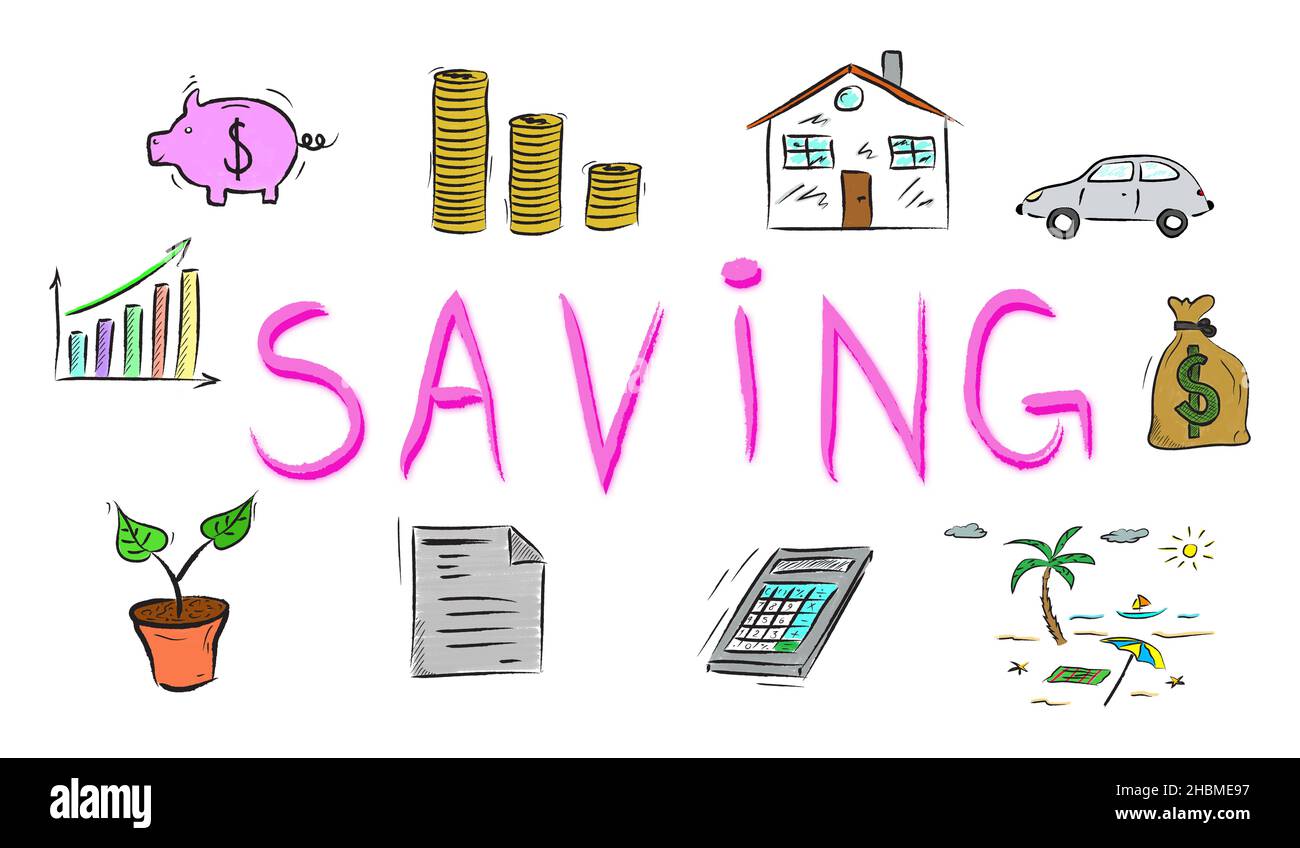 Illustration of a saving concept Stock Photo - Alamy