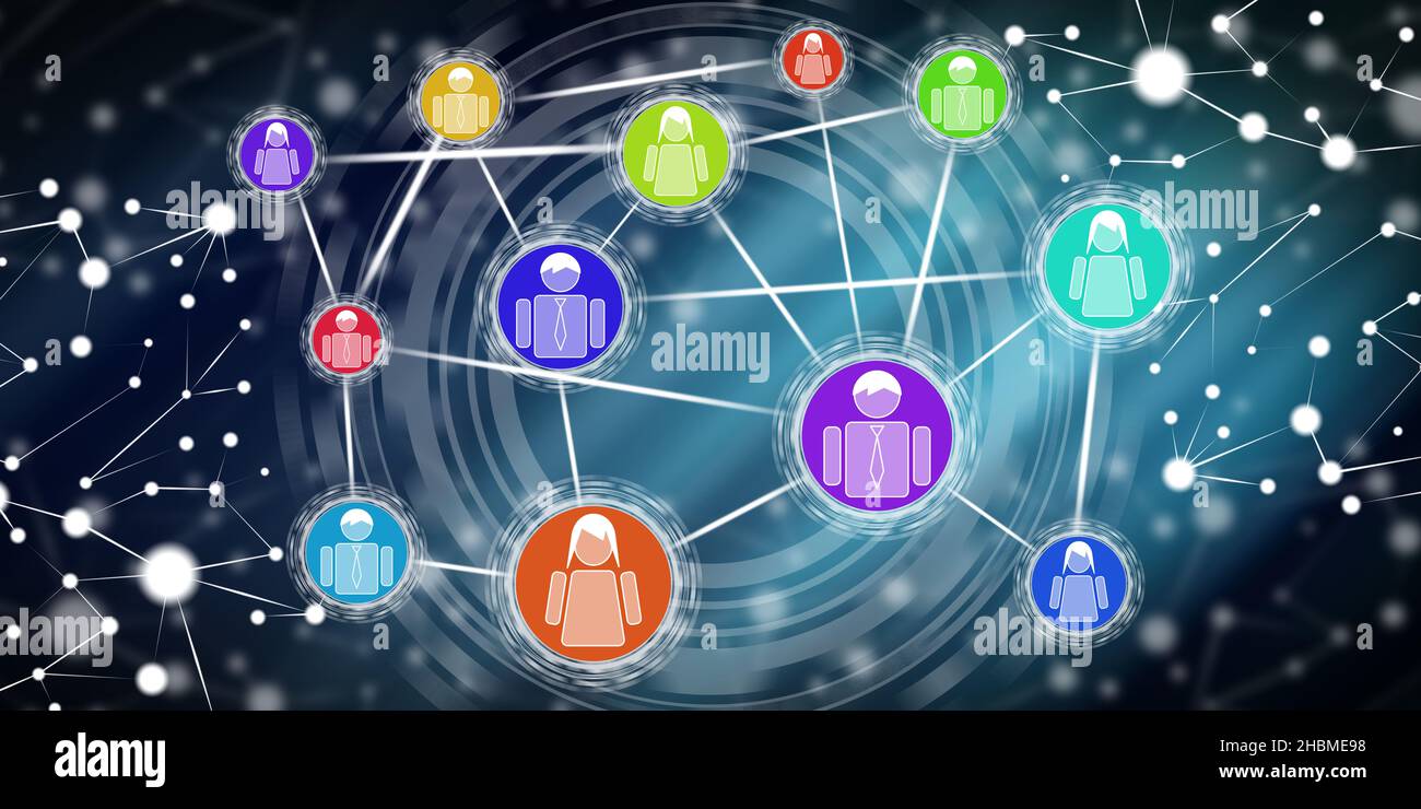 Illustration of a social network concept Stock Photo - Alamy