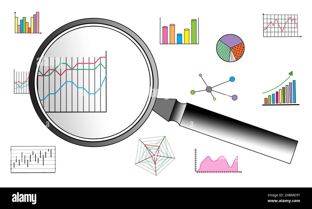 Data analysis concept drawn on a white background Stock Photo - Alamy
