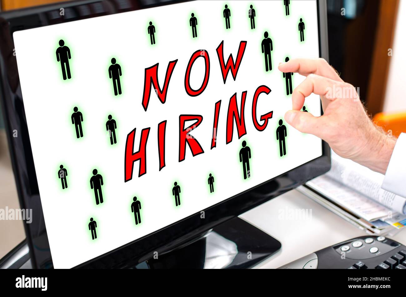 Hiring concept shown on a computer screen Stock Photo - Alamy