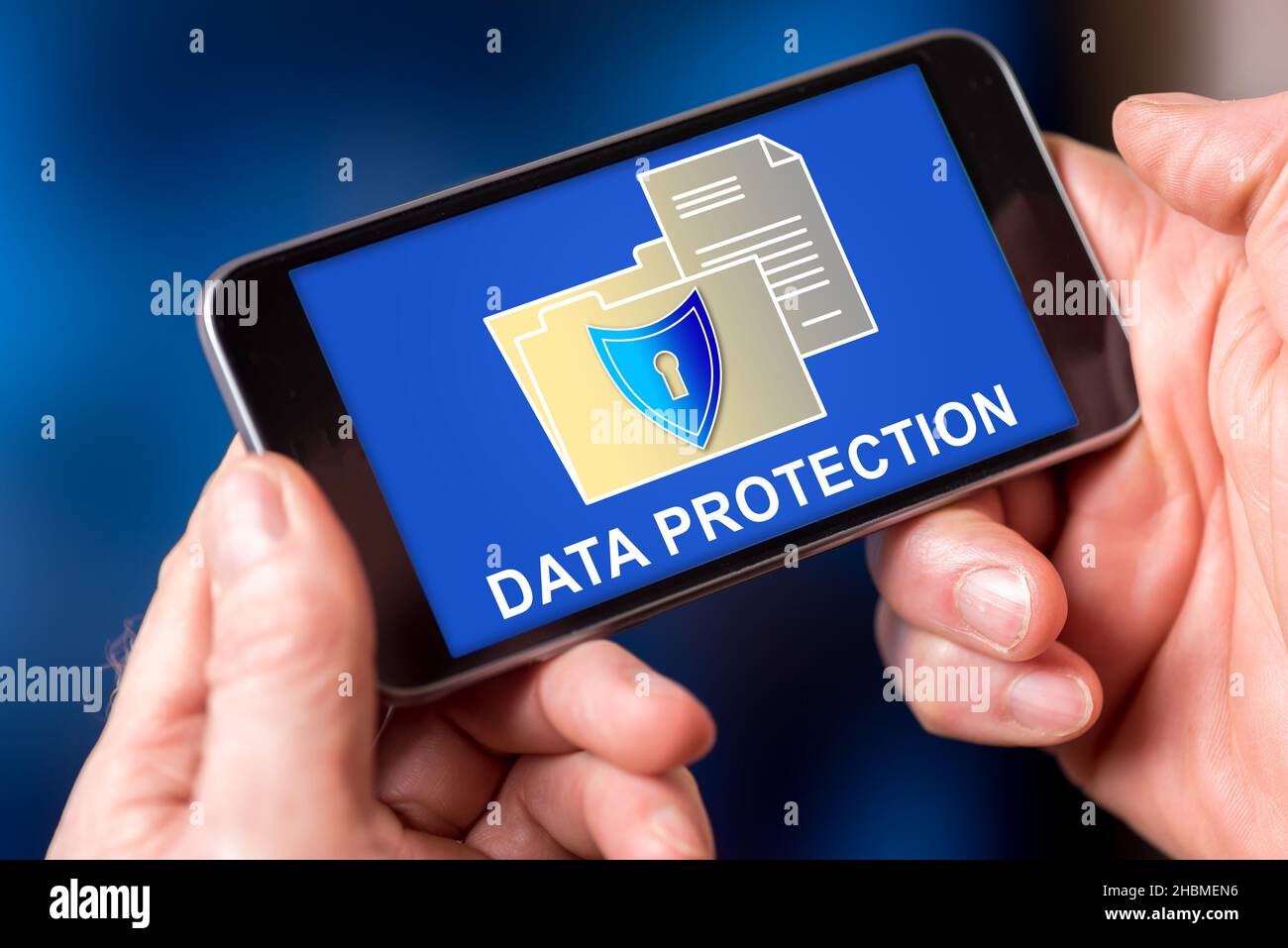 Smartphone screen displaying a data protection concept Stock Photo - Alamy