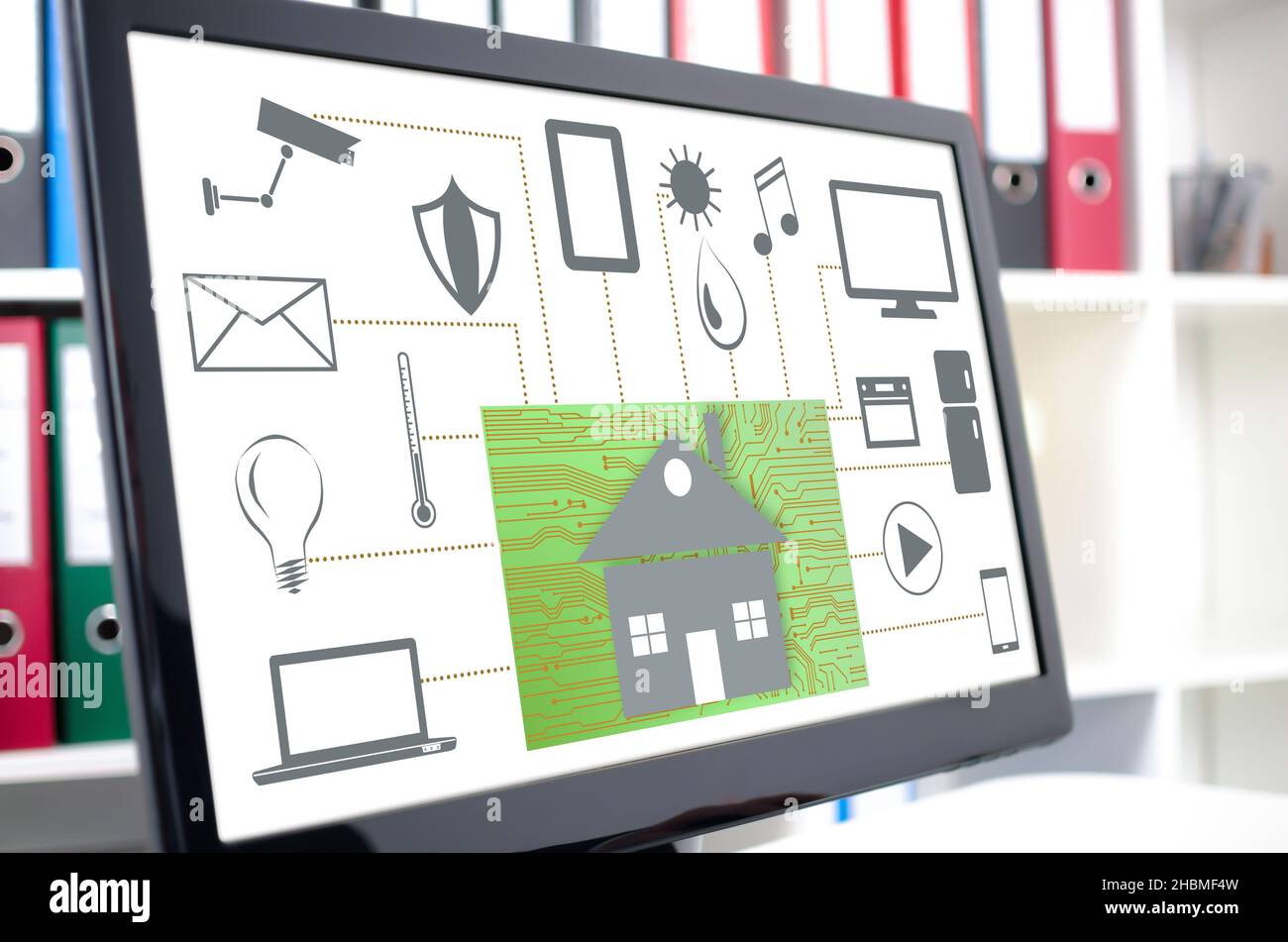 Home automation concept shown on a computer screen Stock Photo - Alamy