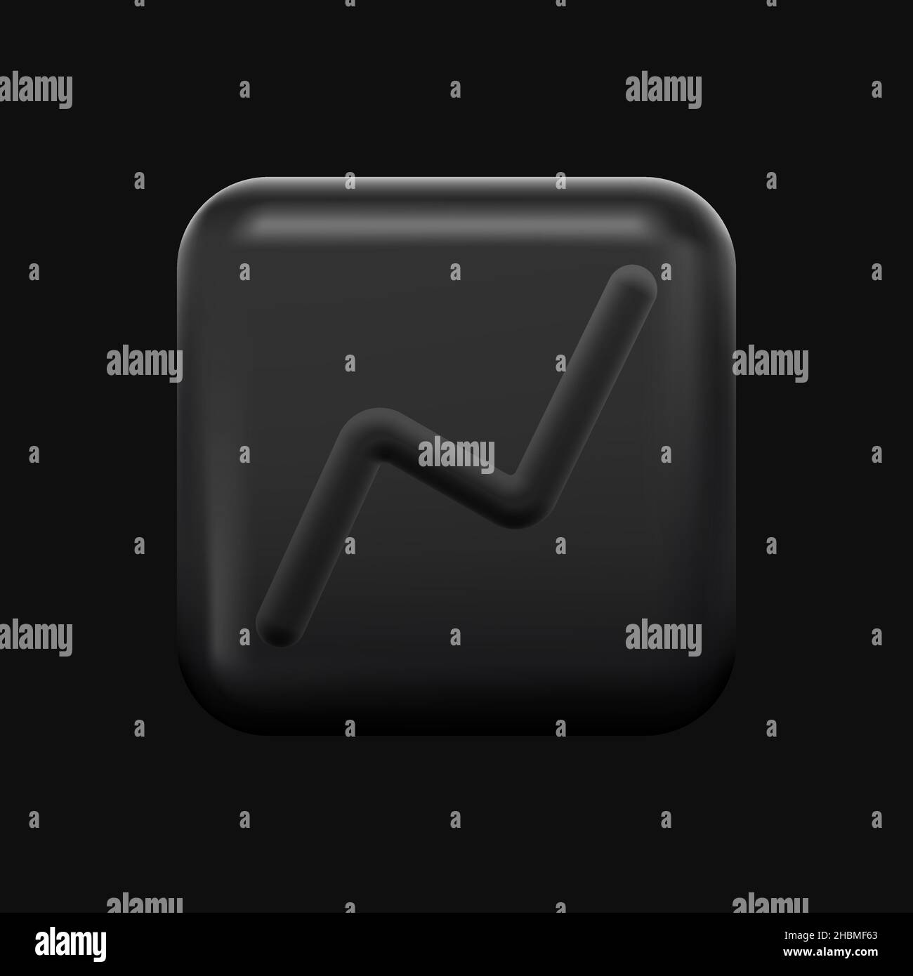 Line Graph Black 3D Icon. Vector illustration Stock Vector Image & Art ...