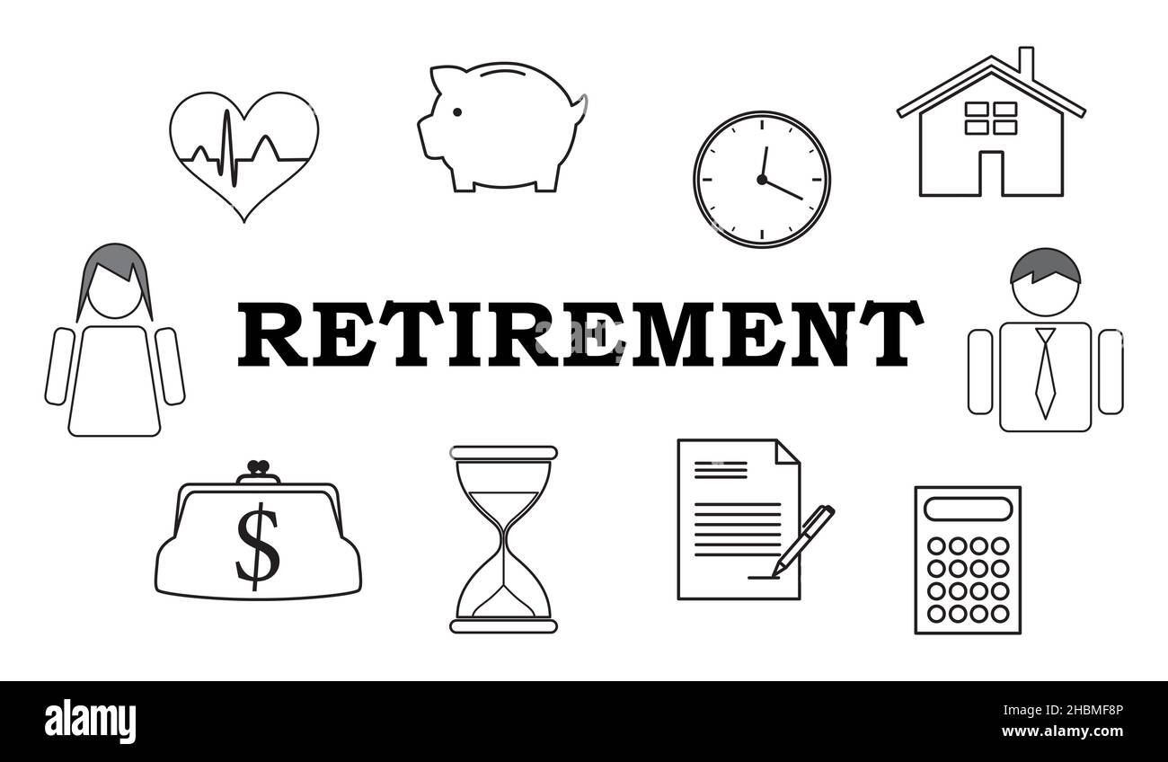 Illustration of a retirement concept Stock Photo - Alamy