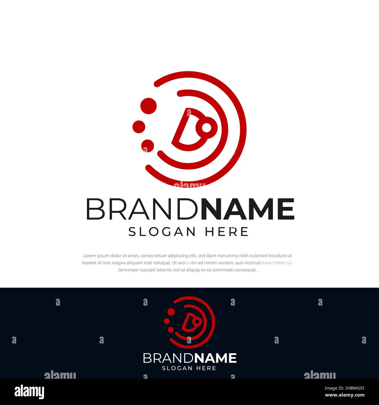 logo illustration two circles inside letter D. symbol,icon,design ...