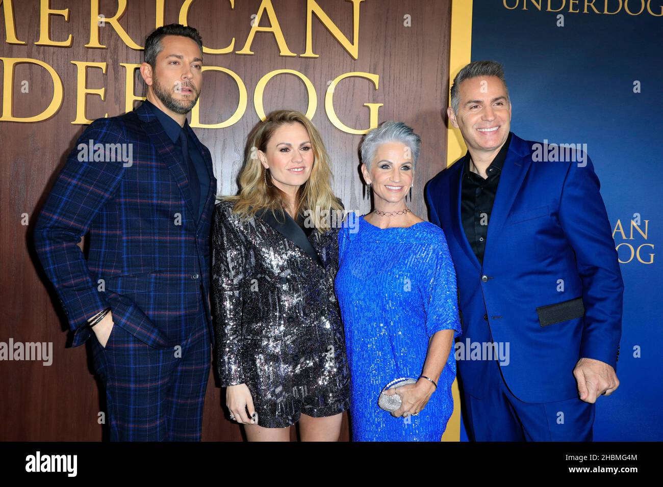 LOS ANGELES - DEC 15: Zachary Levi, Anna Paquin, Brenda Warner, Kurt ...