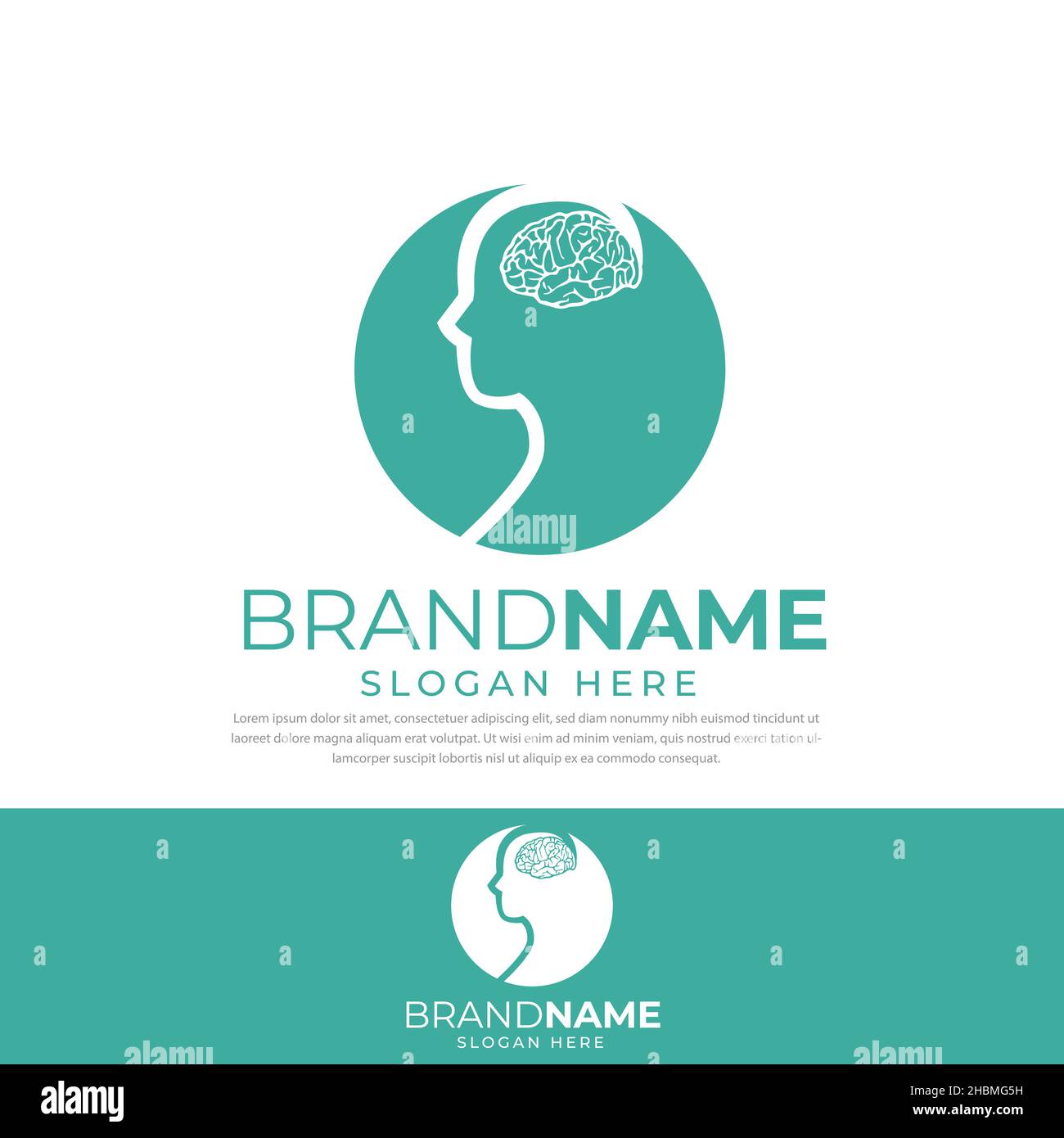 Human brain design logo, line style brain illustration, symbol, vector ...