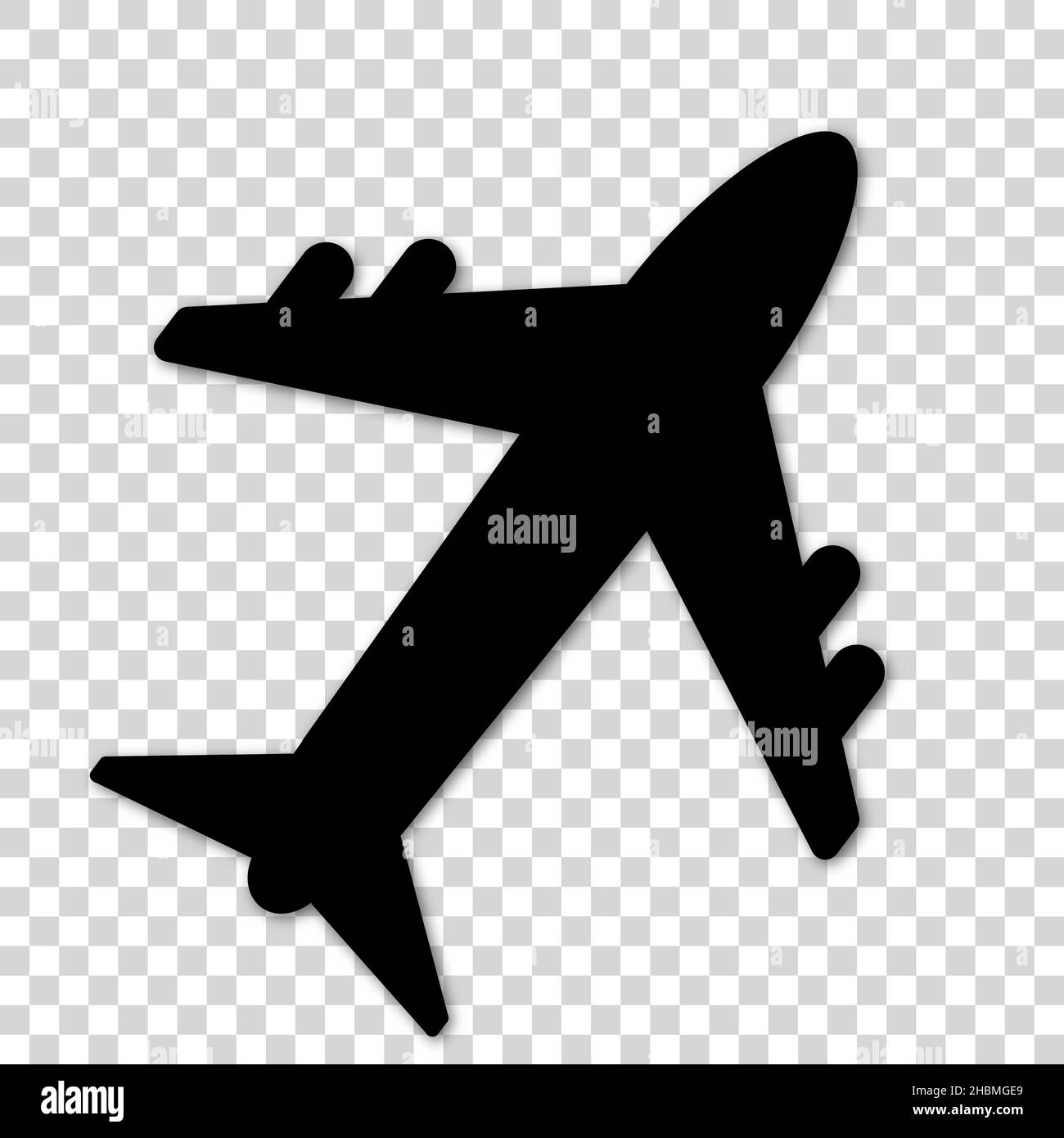 Aircraft icon. Flat aircraft symbol isolated on transparent background ...
