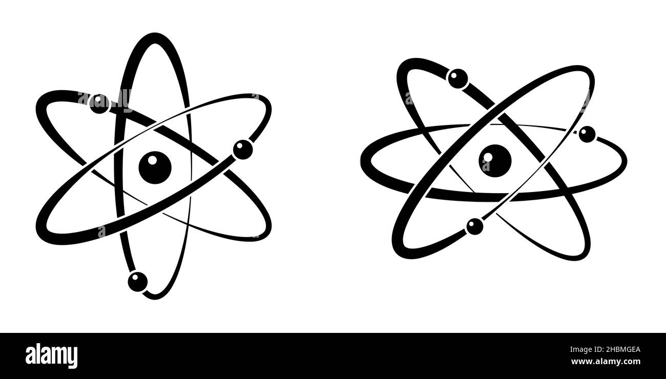 Atom elements and symbols set. Science concept. Vector illustration ...