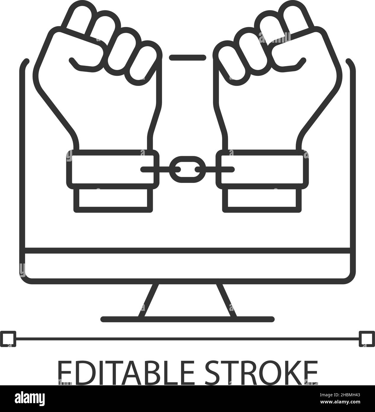 Hacker catching linear icon Stock Vector Image & Art - Alamy