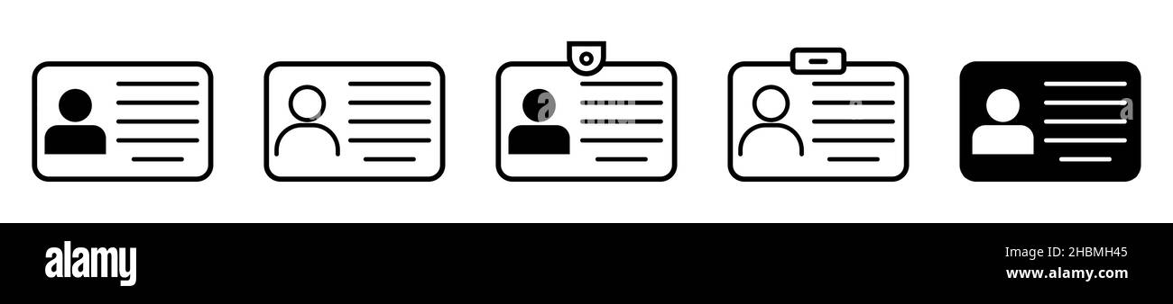Set of ID Card Icons. Driver's License Symbols. Vector graphics ...