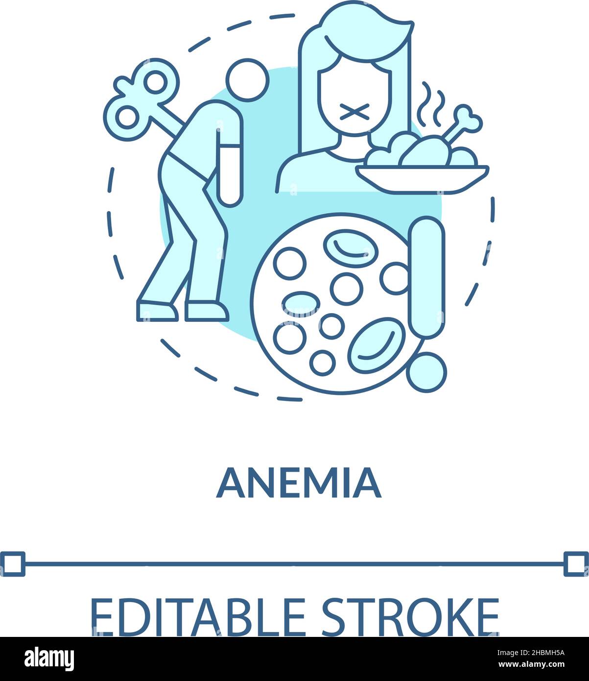 Anemia turquoise concept icon Stock Vector Image & Art - Alamy