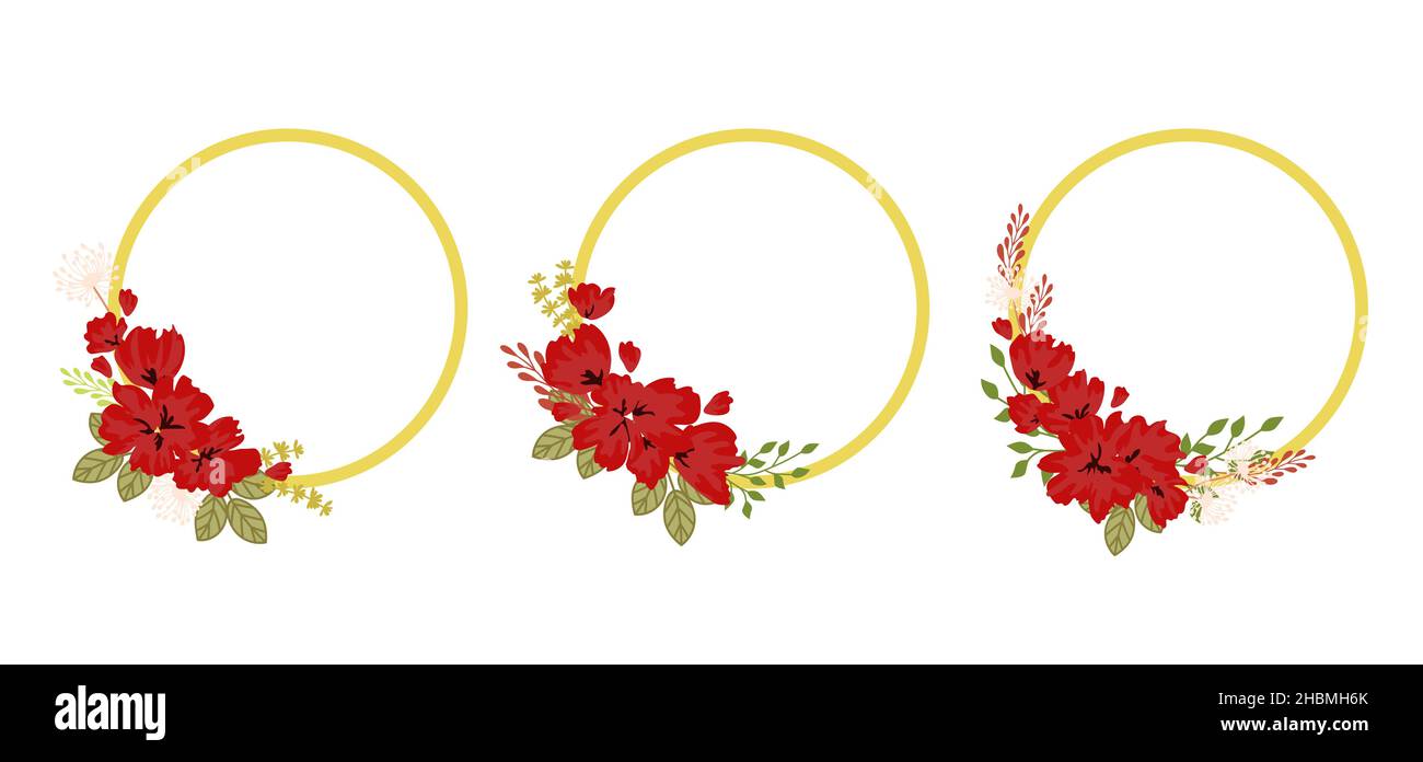 Vector poppy frame in the shape of circle Stock Vector Image & Art - Alamy