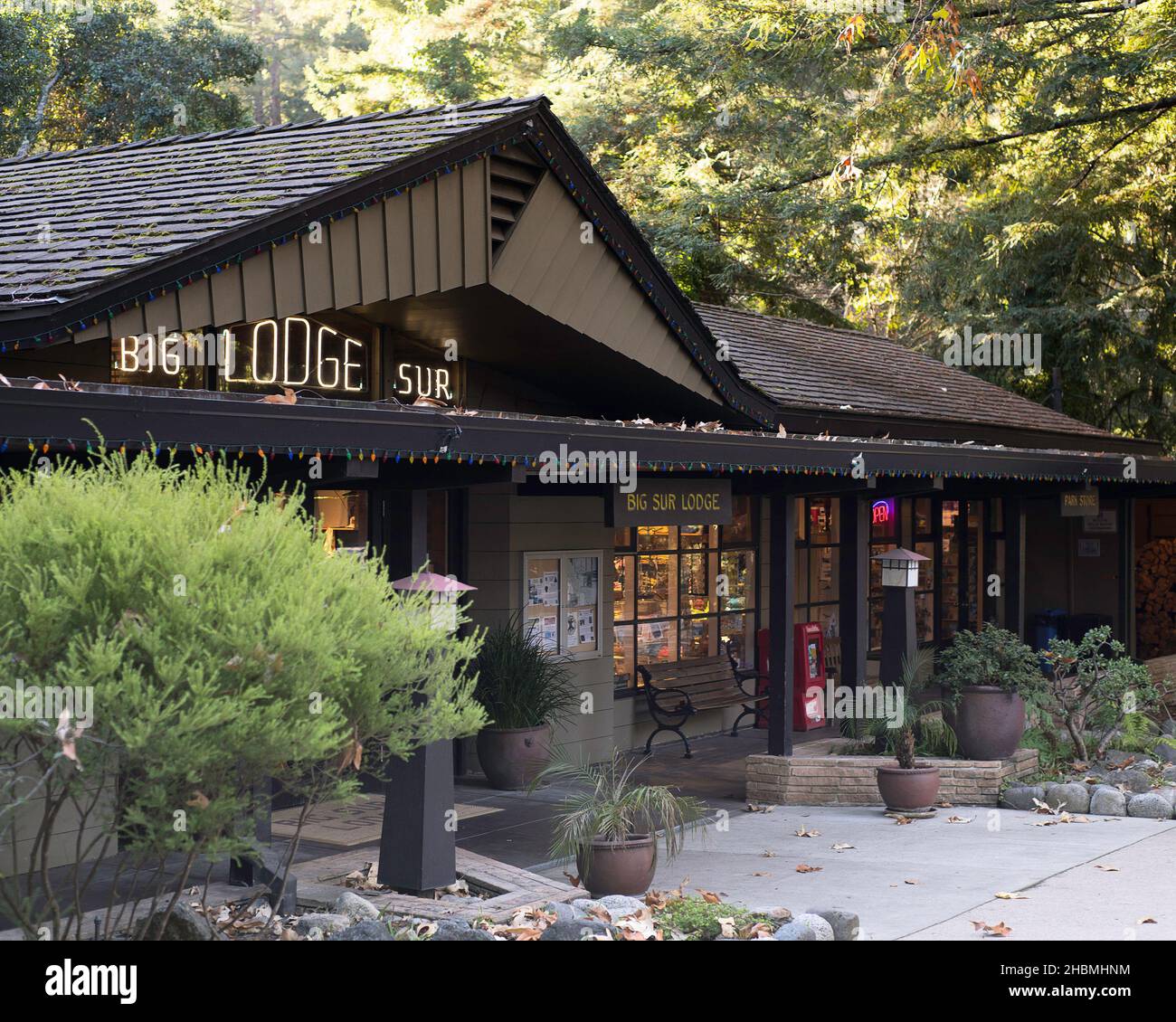 Big Sur, CA, USA - December 11, 2021: Exterior of the Big Sur Lodge in ...