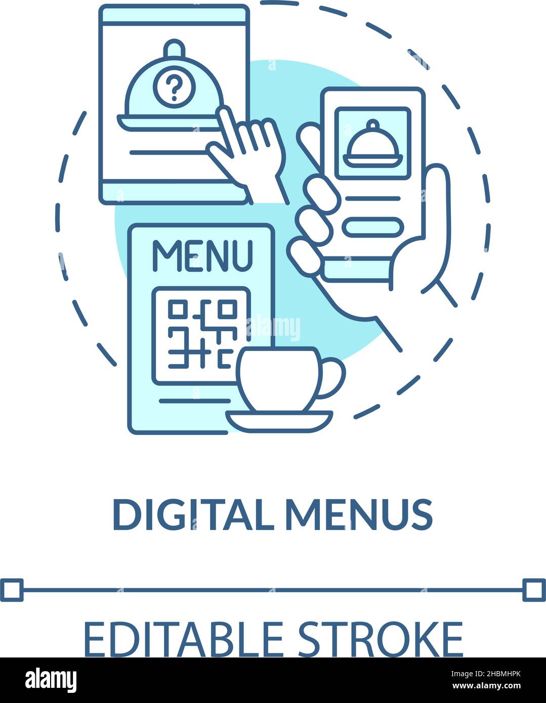 Digital menus turquoise concept icon Stock Vector Image & Art - Alamy