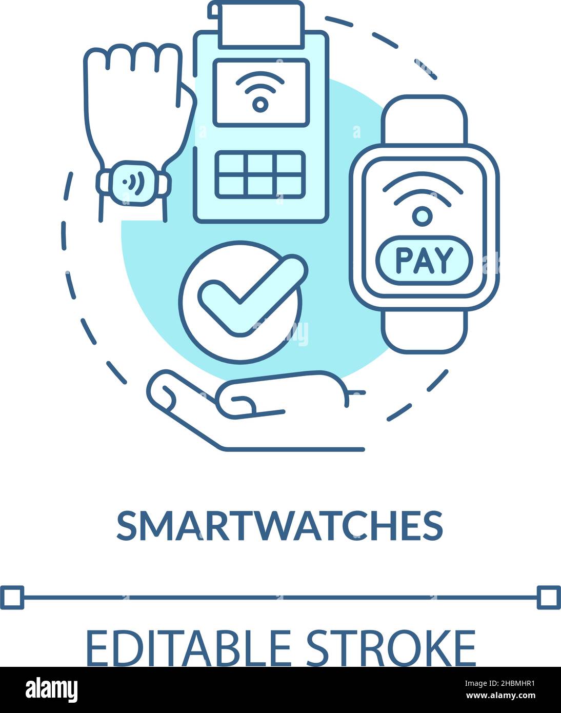 Smartwatch turquoise concept icon Stock Vector Image & Art - Alamy