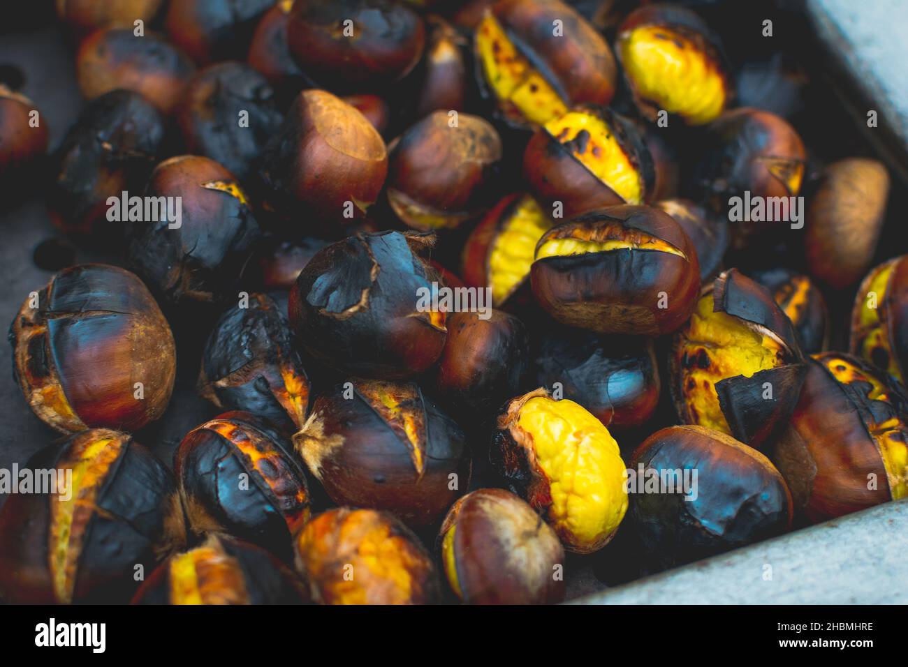 many traditional balkan roasted snack cones on display ready to be ...
