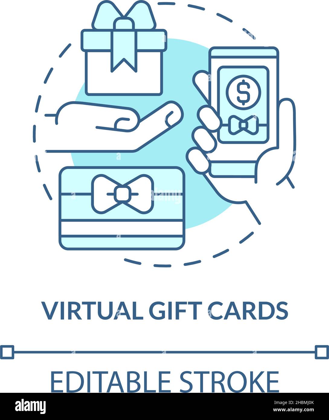 Virtual gift cards turquoise concept icon Stock Vector Image & Art - Alamy