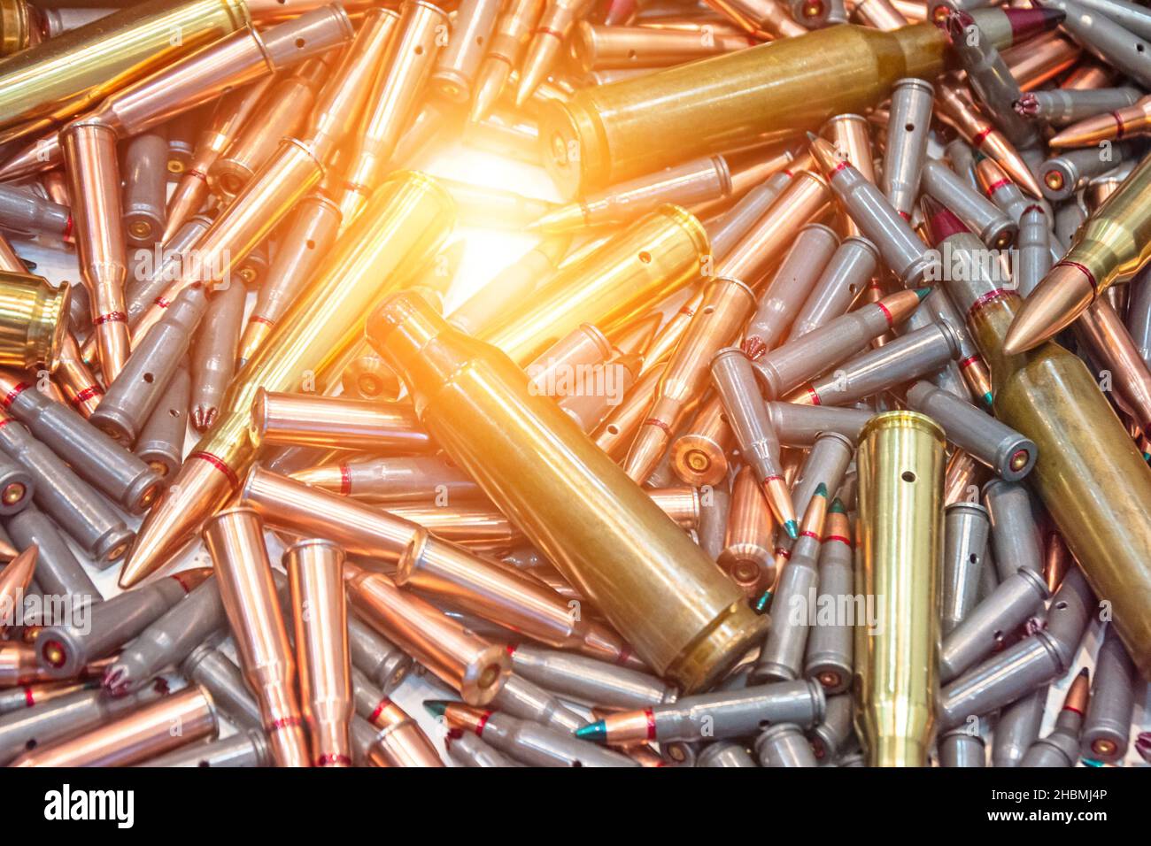 Ammo bullets, military war background. Army supplies texture Stock ...