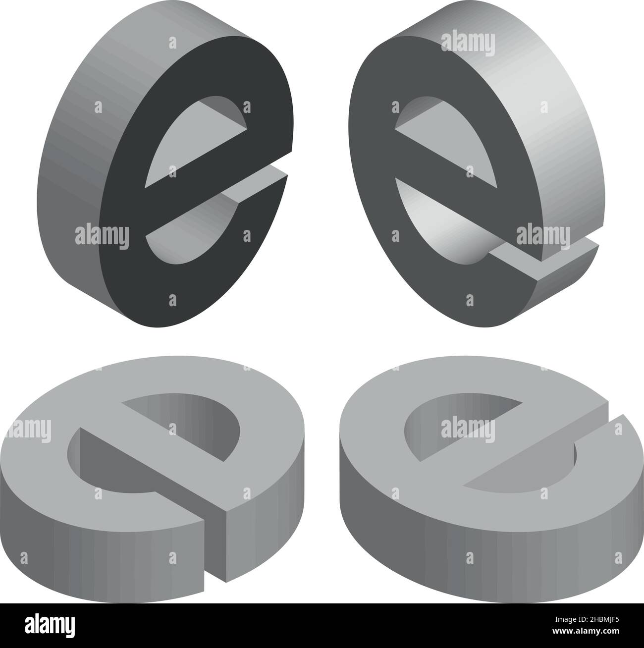 Isometric 3d letter e logo hi-res stock photography and images - Alamy