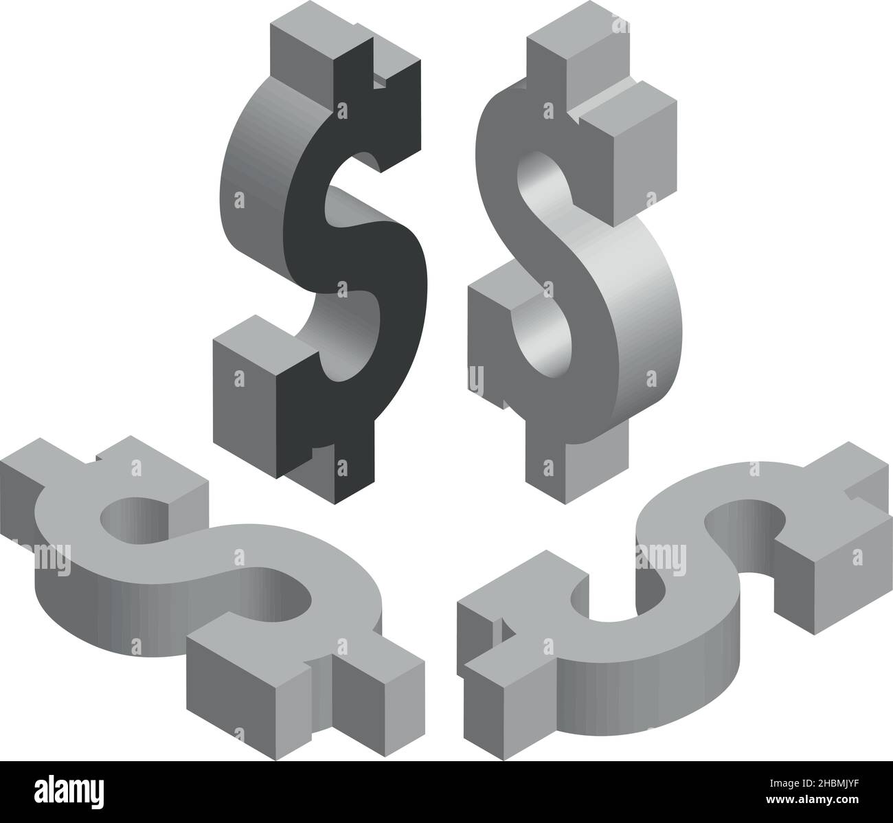 Isometric dollar symbol. Template for creating logos, emblems ...