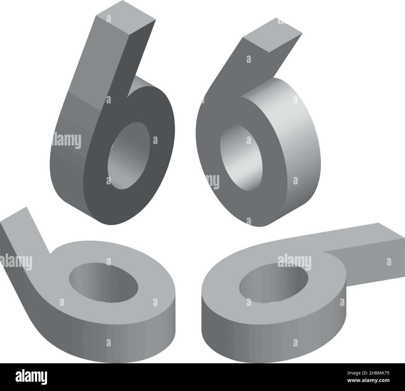 Number 6 cube Stock Vector Images - Alamy