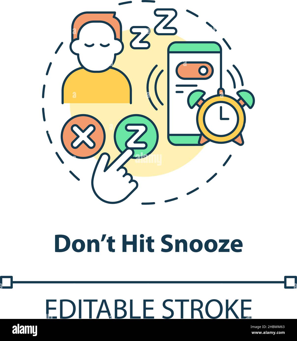 Dont hit snooze concept icon Stock Vector Image & Art - Alamy