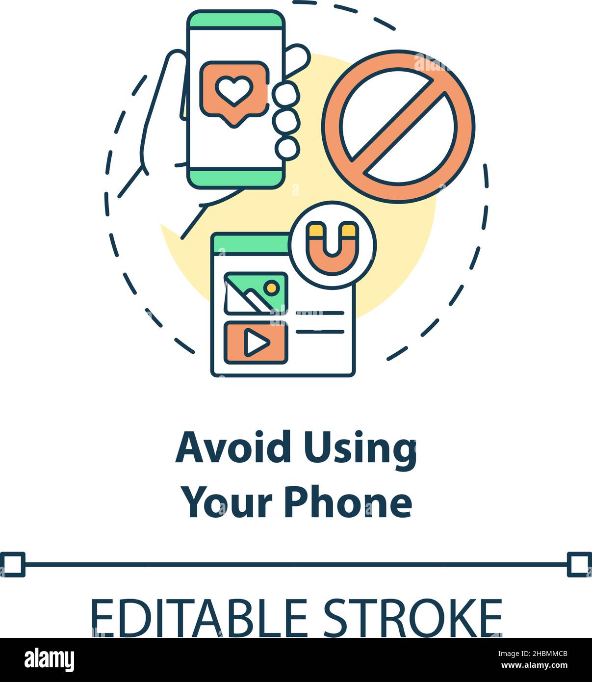 Avoid using your phone concept icon Stock Vector Image & Art - Alamy