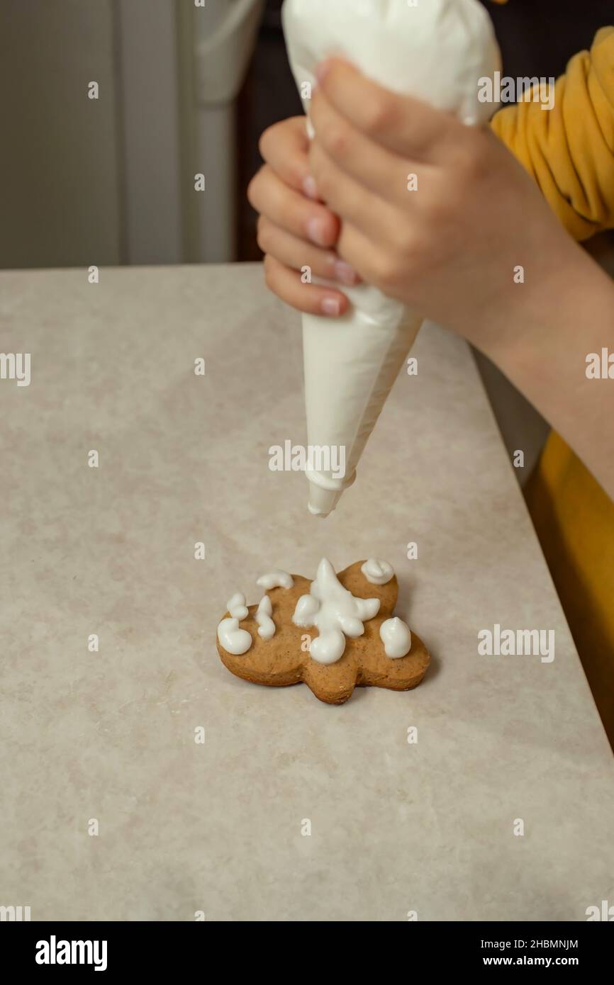 Preparation gingerbread painting process hi-res stock photography and ...