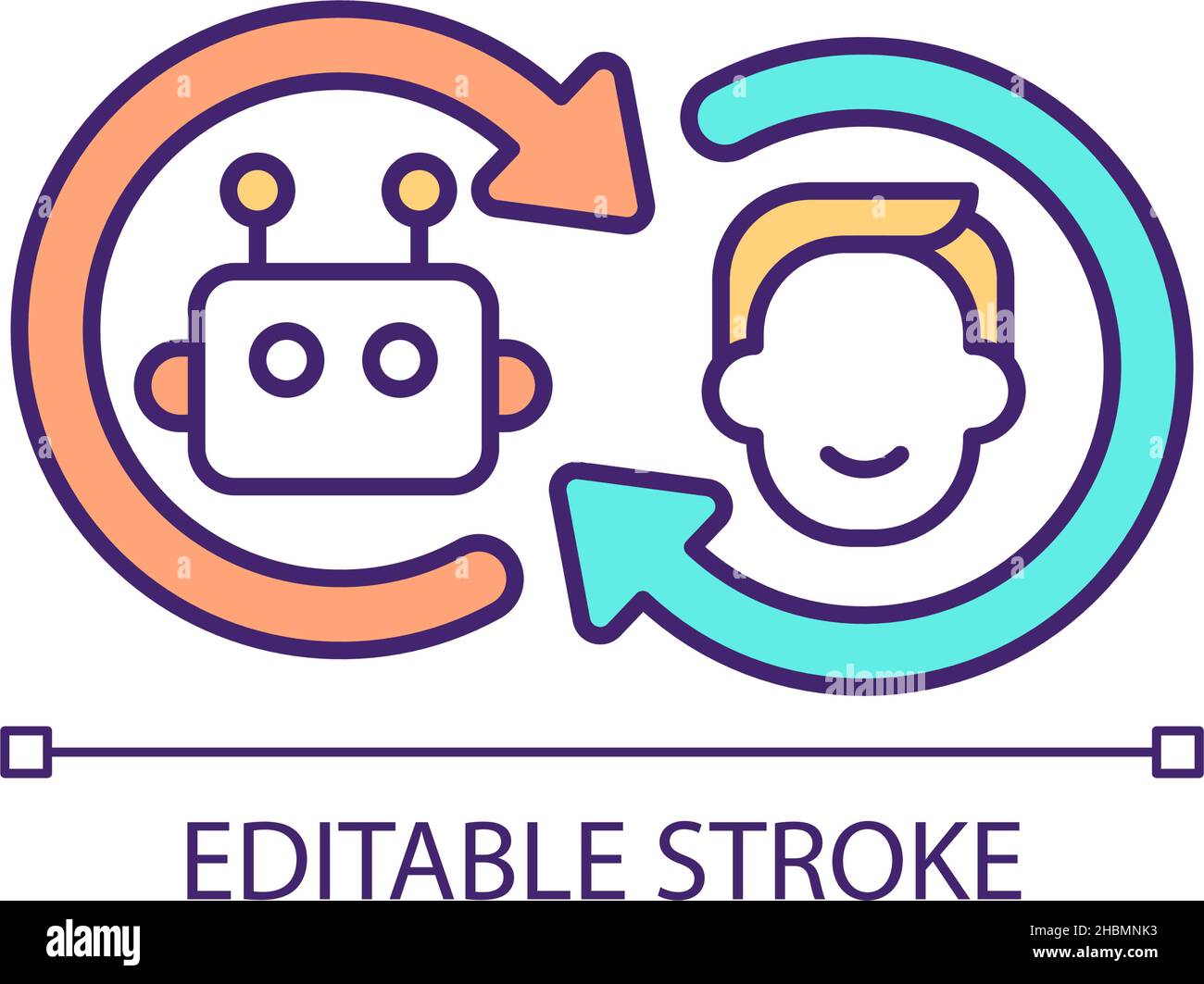 Human and robot interaction RGB color icon Stock Vector Image & Art - Alamy