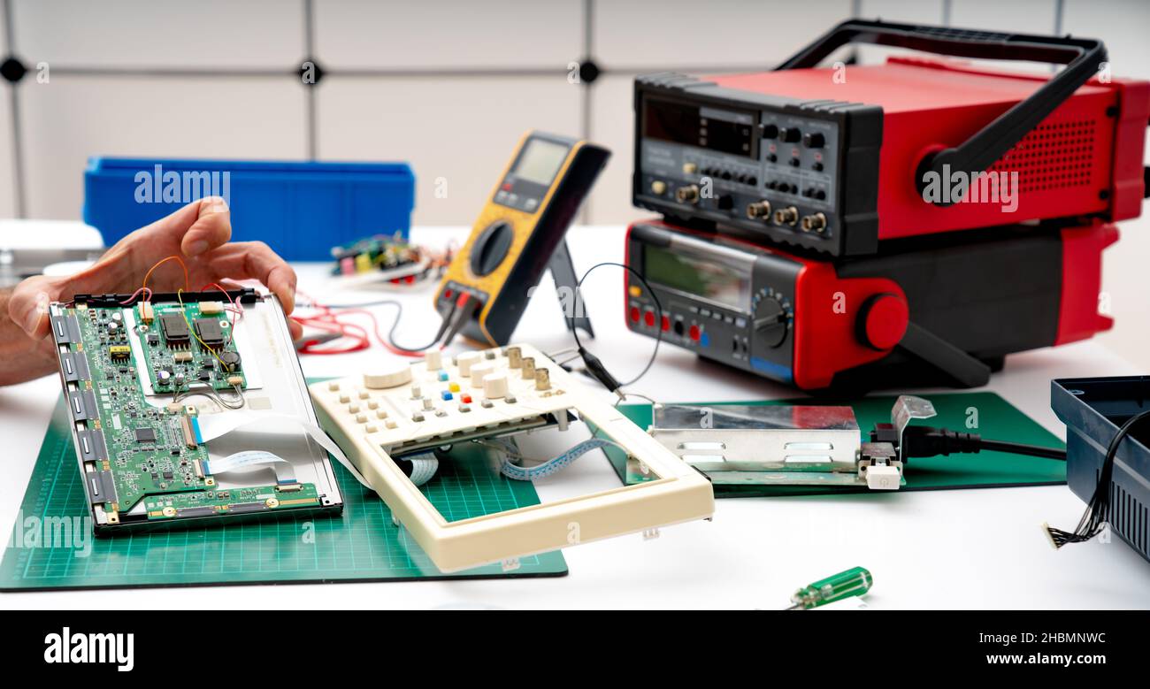 Repair of a medical measuring device in a laboratory Stock Photo - Alamy