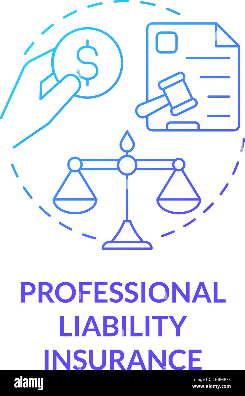 Professional liability insurance blue gradient concept icon Stock Vector Image & Art - Alamy