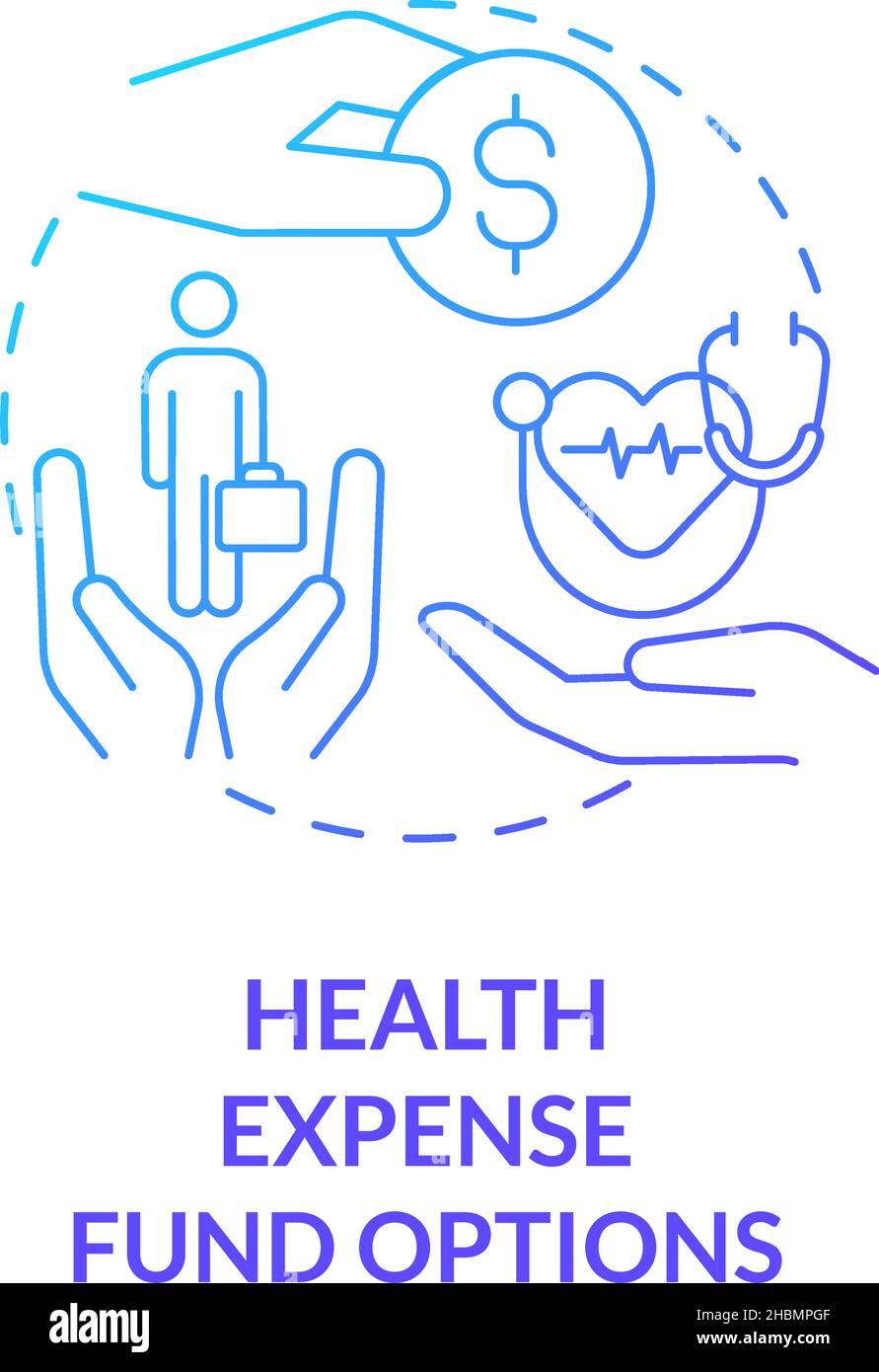 Health expense fund options blue gradient concept icon Stock Vector ...