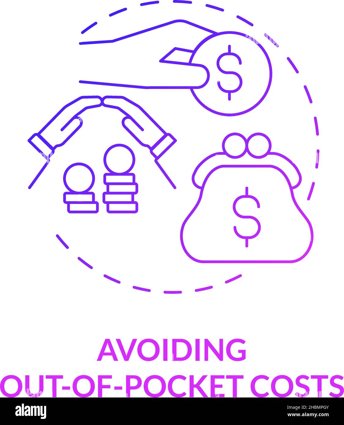 Avoiding out of pocket costs purple gradient concept icon Stock Vector ... Avoiding out of pocket costs purple gradient concept icon Stock Vector ...