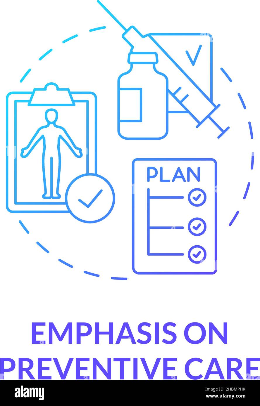 Emphasis on preventive care blue gradient concept icon Stock Vector ... Emphasis on preventive care blue gradient concept icon Stock Vector ...
