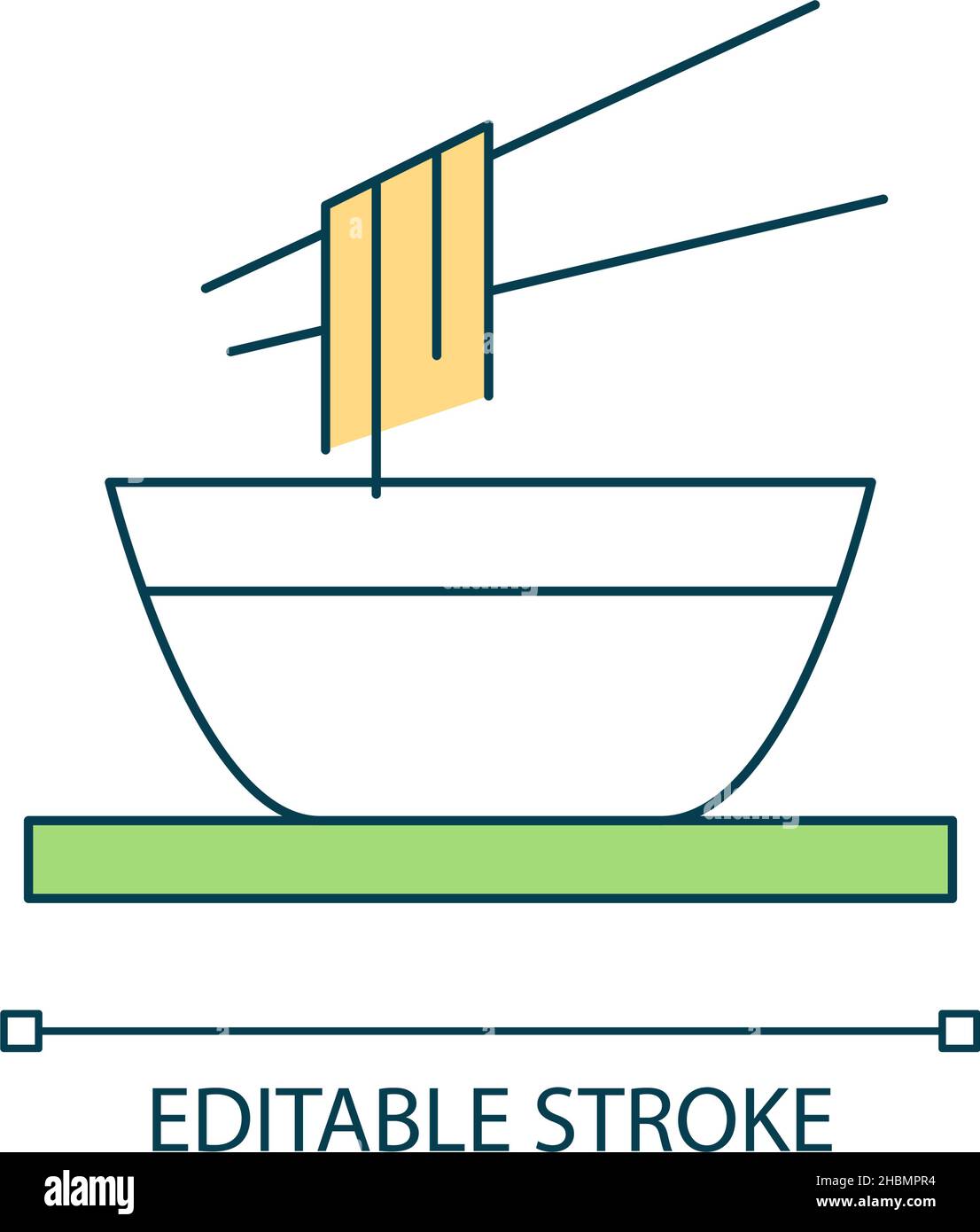 Bowl of Asian noodles RGB color icon Stock Vector Image & Art - Alamy