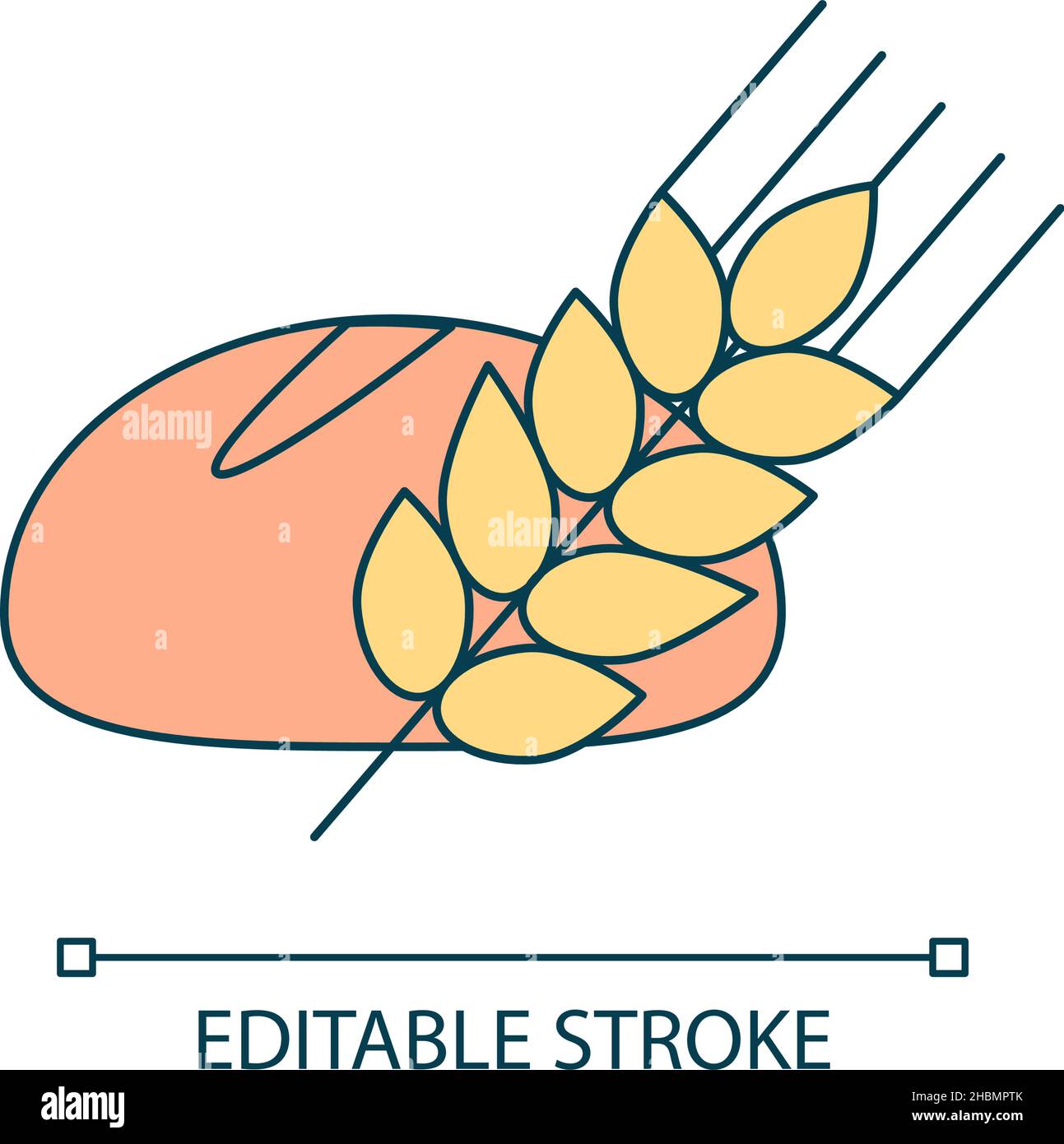 Bread loaf and spikelet RGB color icon Stock Vector Image & Art - Alamy