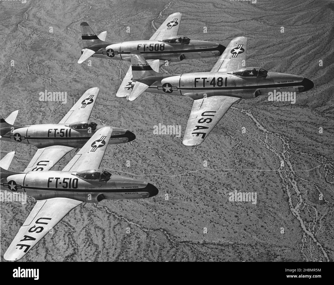 USAF Fighter School Acrojets demonstration team - 1950 Stock Photo - Alamy
