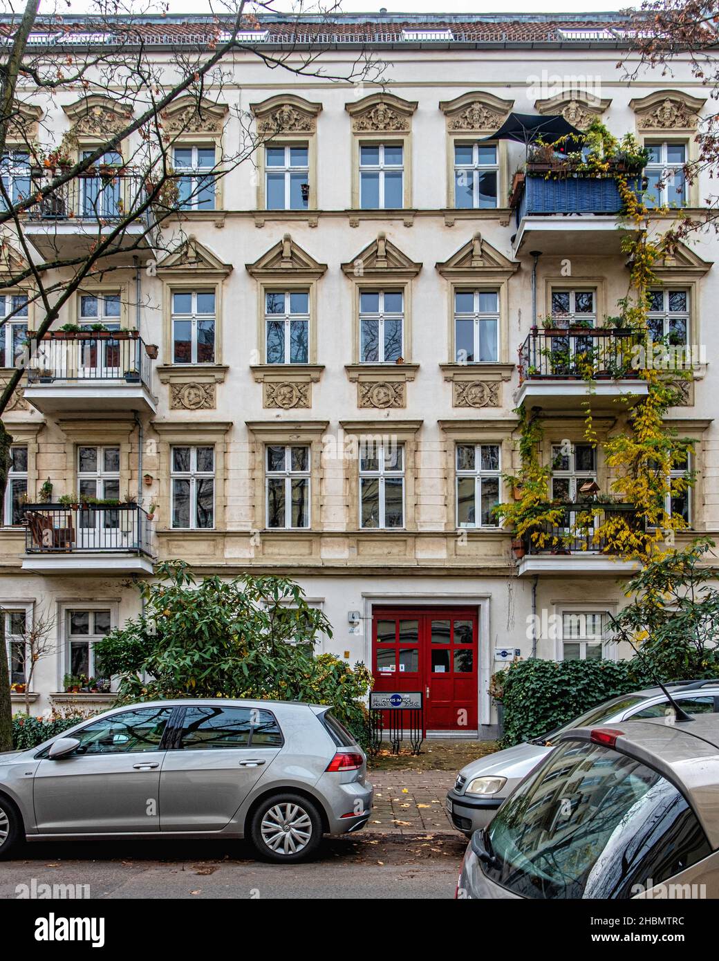 Apartment building iwth gabled windows and sculptural details in ...