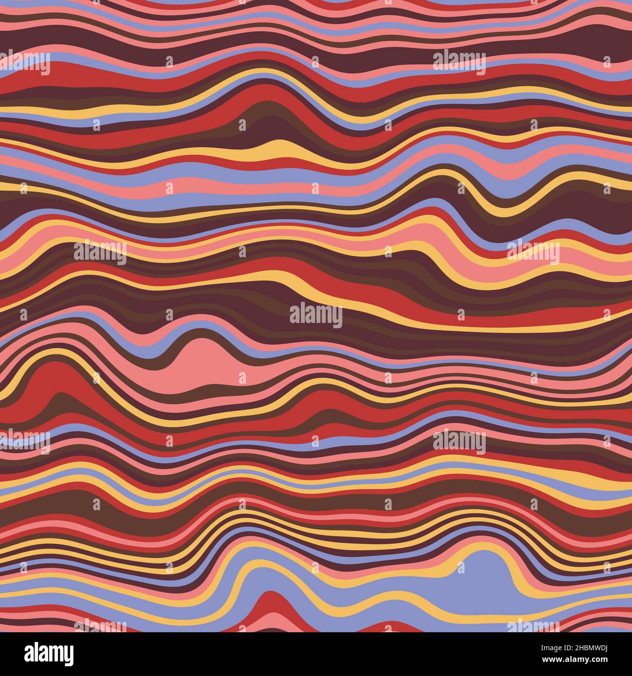 Seamless wavy stripe trendy surface pattern design for print. High ...