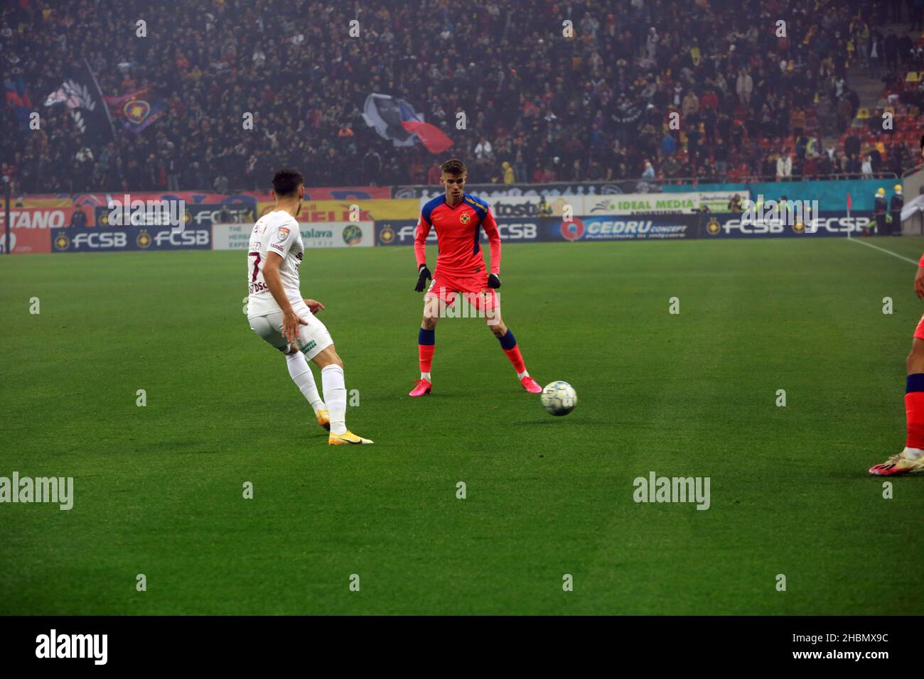 BUCHAREST, ROMANIA - December 15, 2021: Football match between FCSB and ...