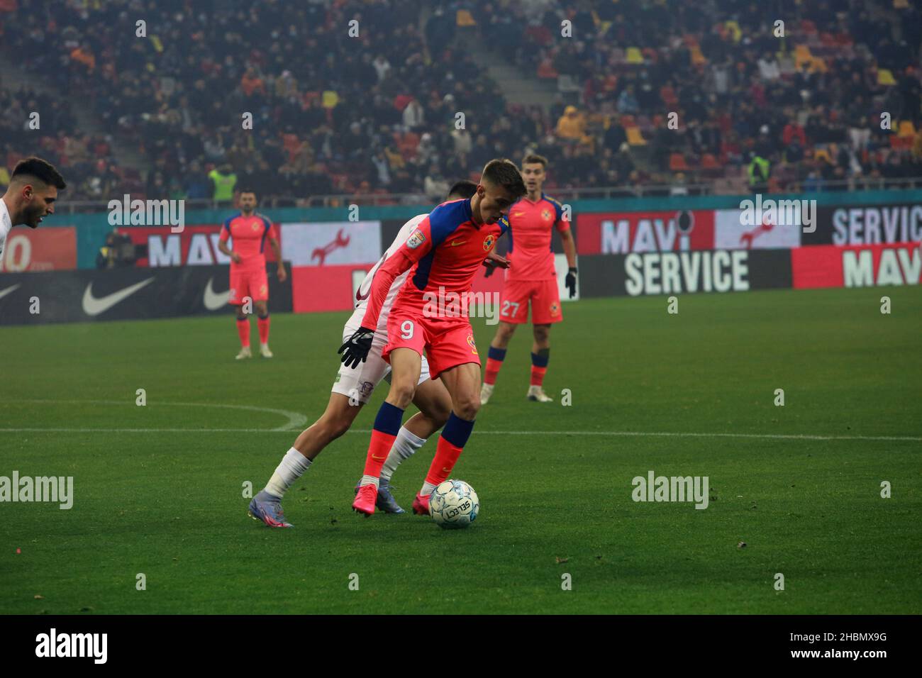 BUCHAREST, ROMANIA - December 15, 2021: Football match between FCSB and ...