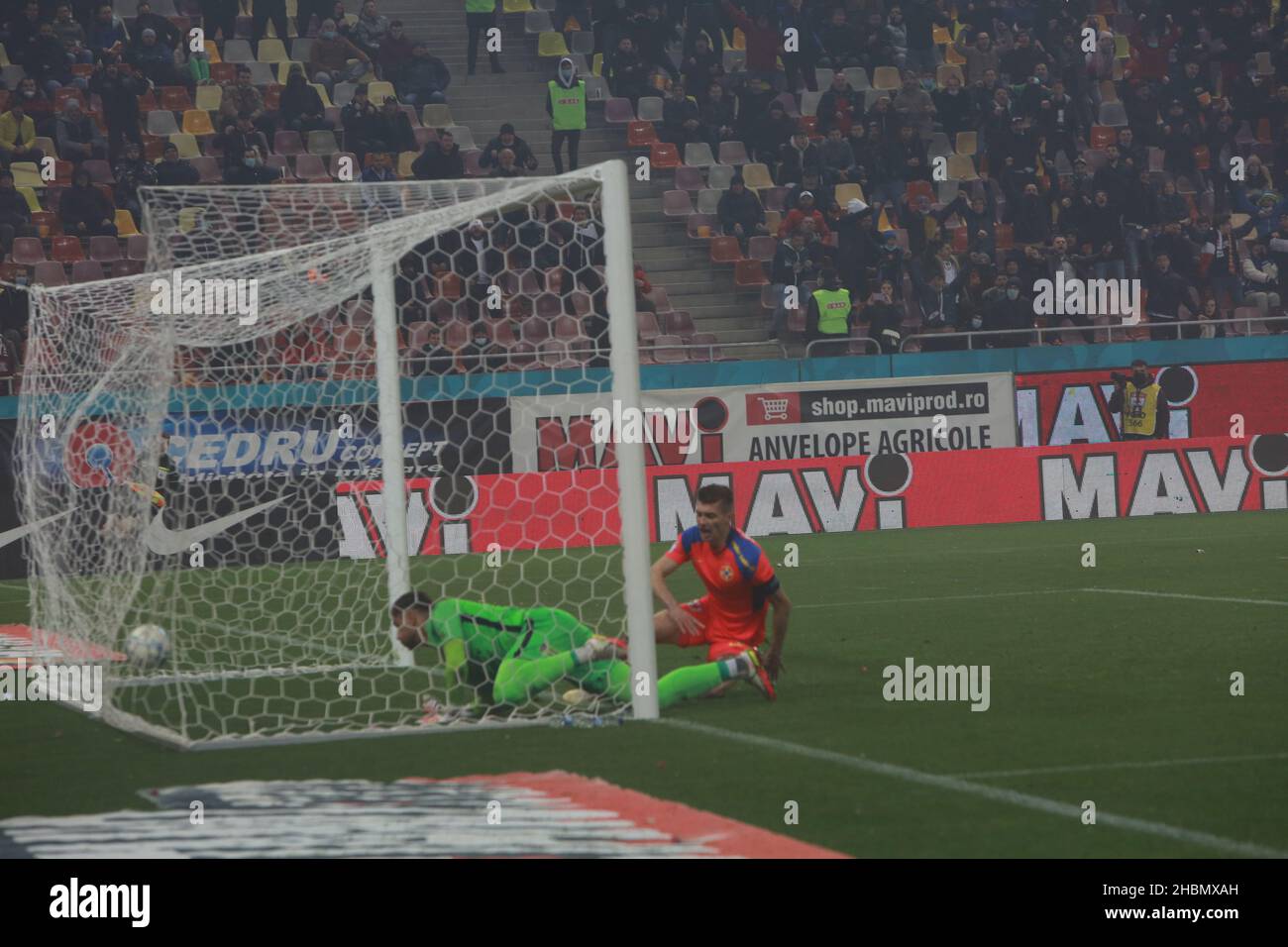 BUCHAREST, ROMANIA - December 15, 2021: Football match between FCSB and ...