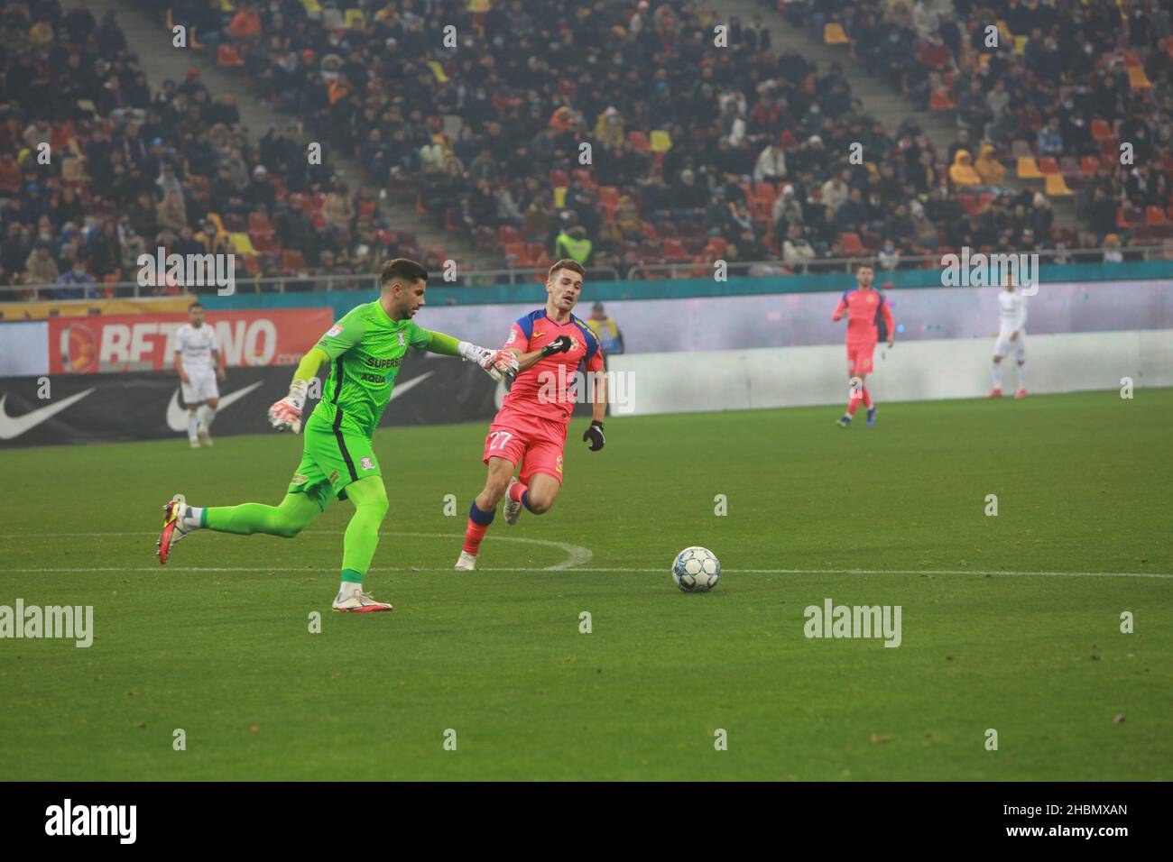 BUCHAREST, ROMANIA - December 15, 2021: Football match between FCSB and ...